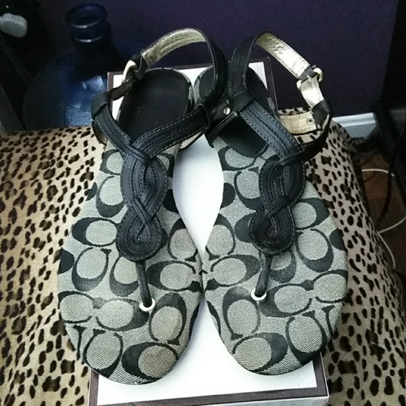 Coach | Shoes | Authentic Signature Coach Sandals | Poshmark